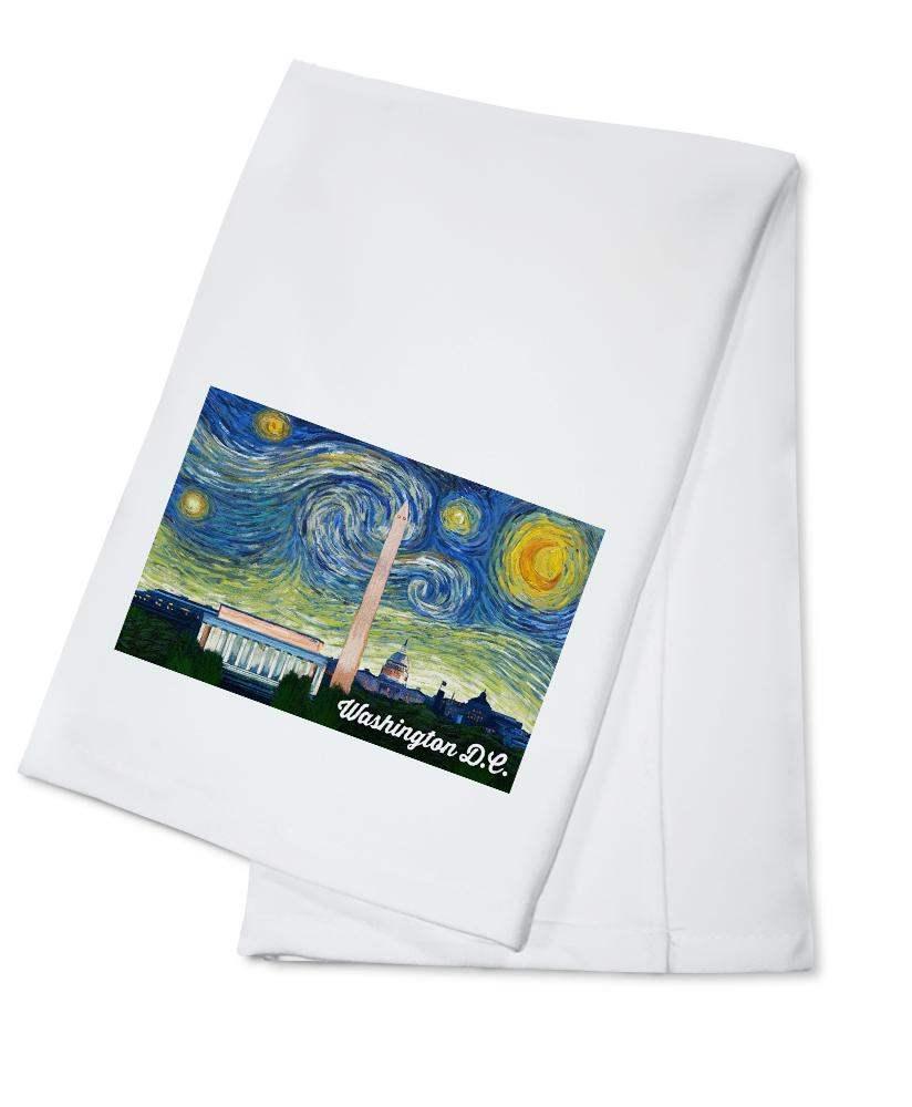 Washington DC, Starry Night Series, kitchen tea towel – Lantern Press